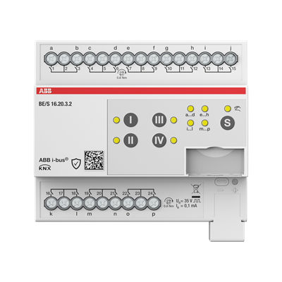 ABB BE/S16.20.3.2 Binary Input, 16-fold, Contact Scanning, Manual Operation, MDRC