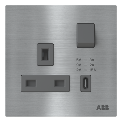 ABB Socket outlet BS with USB - Millenium