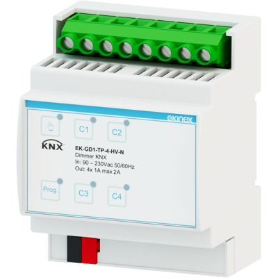 eKinex KNX dimmer 90-230V~50/60Hz 4 channels with common neutral