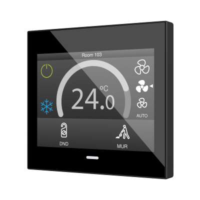 Zennio Z35 v3 Capacitive touch panel with a 3.5” display and humidity probe