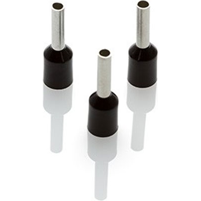 Partex Ferrule, Cord End French Type, Bootlace Ferrule 1.5mm2x8mm - Black